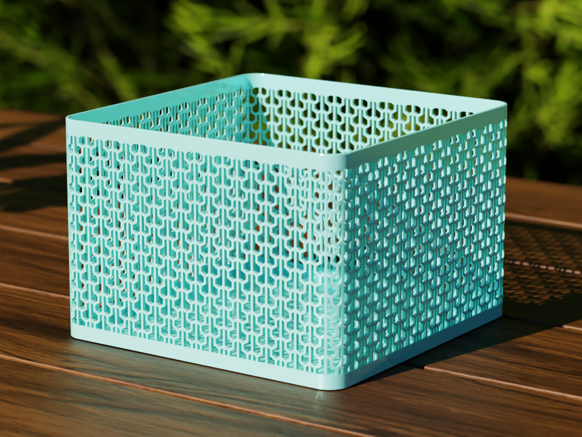 Square Geometric Hollow Storage Basket by 望澄天 - MakerWorld