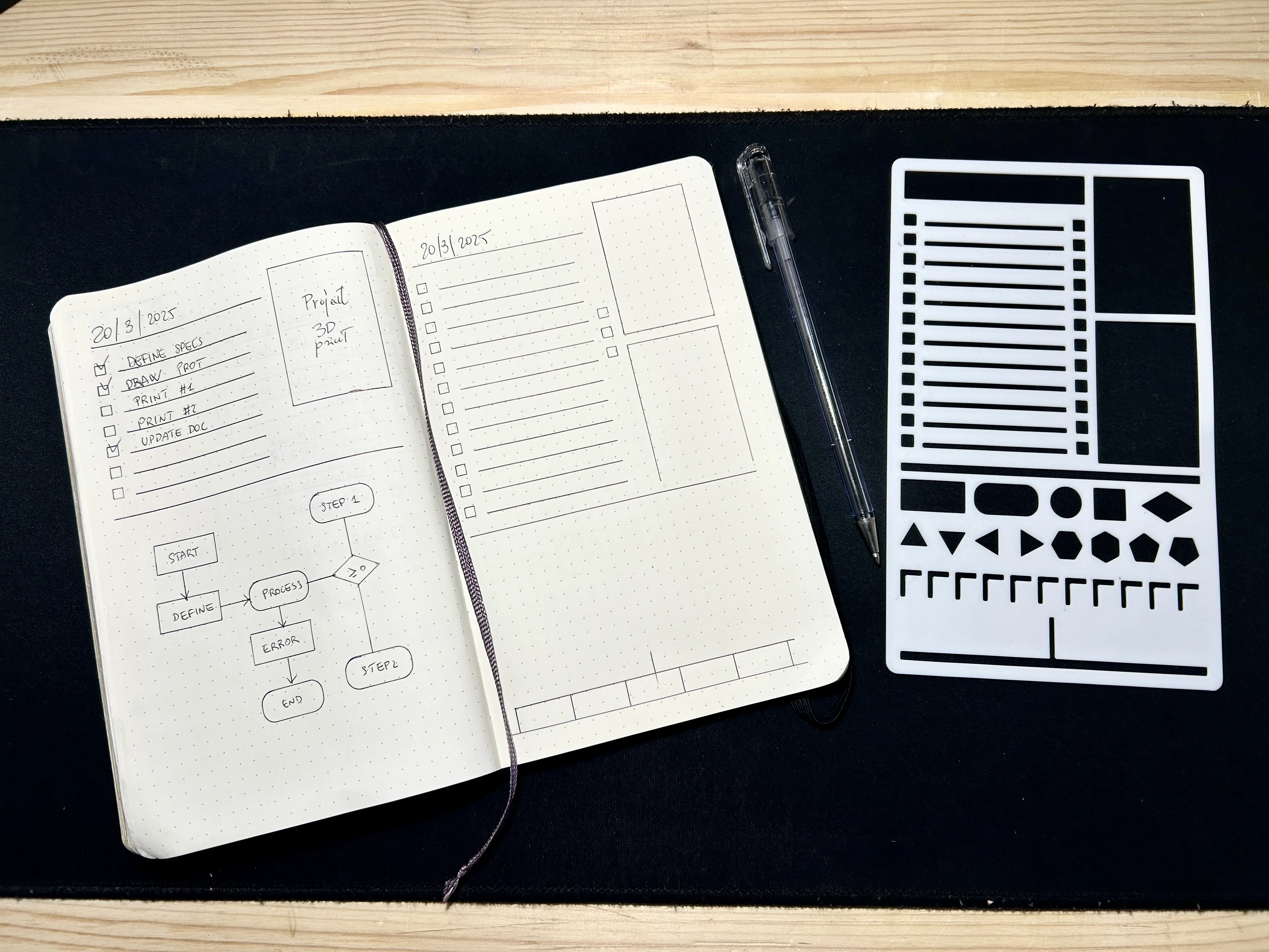 Notebook bullet journal stencil - Free 3D Print Model - MakerWorld