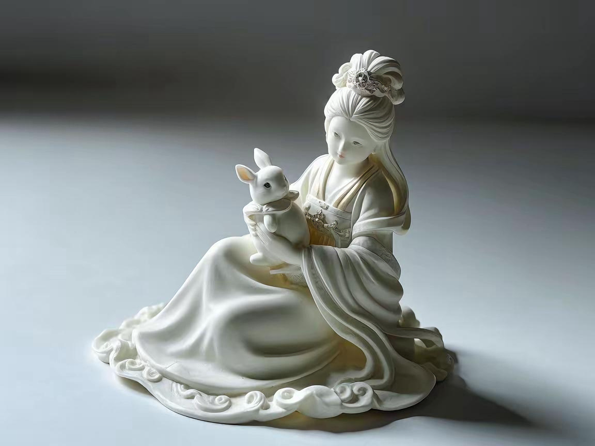 Chang'e holding the Jade Rabbit, no supports, print-in-place by a18yuan ...