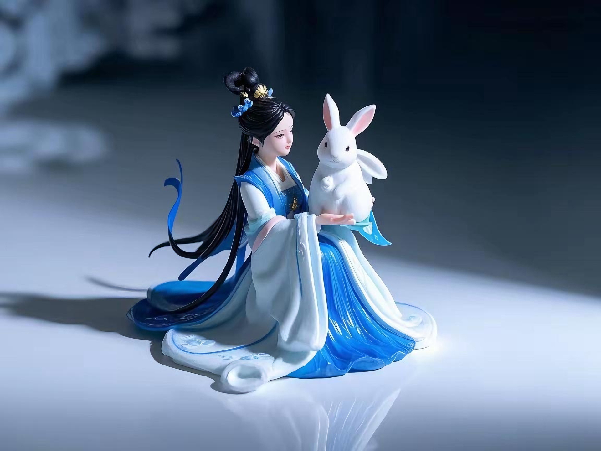 Chang'e holding the Jade Rabbit Print in Place by a18yuan - MakerWorld