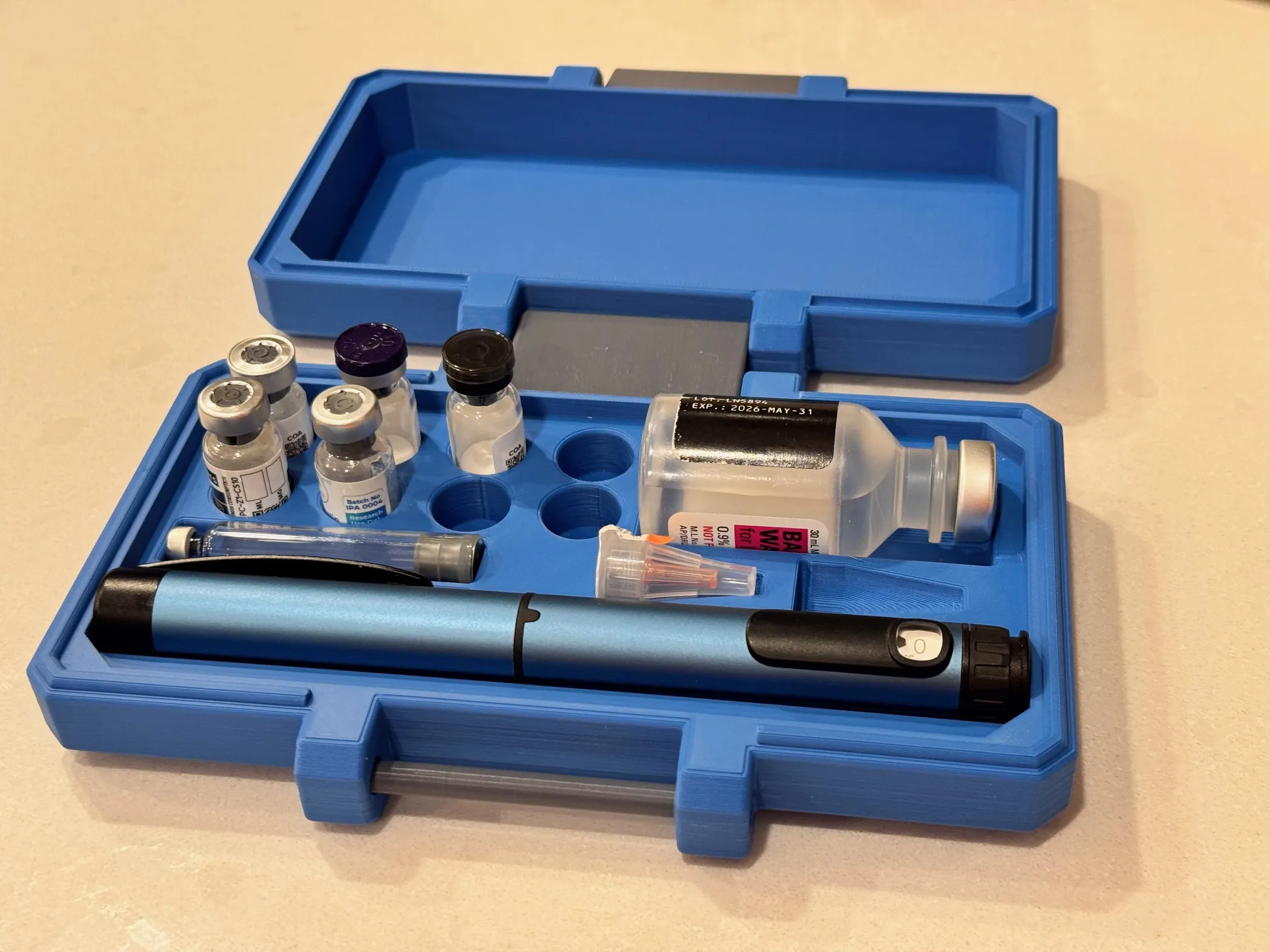 Peptide & Insulin Pen Storage Case with Latch - Free 3D Print Model ...