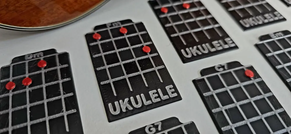 UKULELE CHORD PRACTICE CARDS by DT3D_PR1NT - MakerWorld