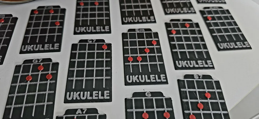 UKULELE CHORD PRACTICE CARDS by DT3D_PR1NT - MakerWorld