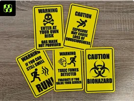 Funny mini Floor Signs (caution, warning) by ZeroDev MakerWorld ...