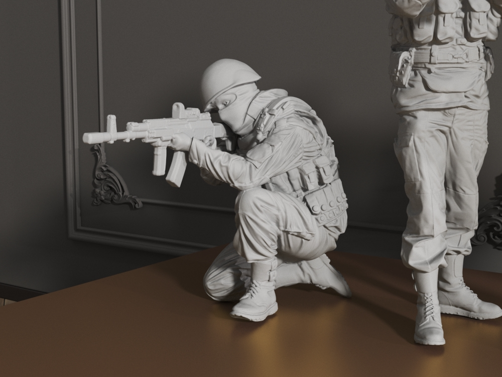 Assembled crouching soldier figure by 天天向上 MakerWorld: Download Free 3D ...