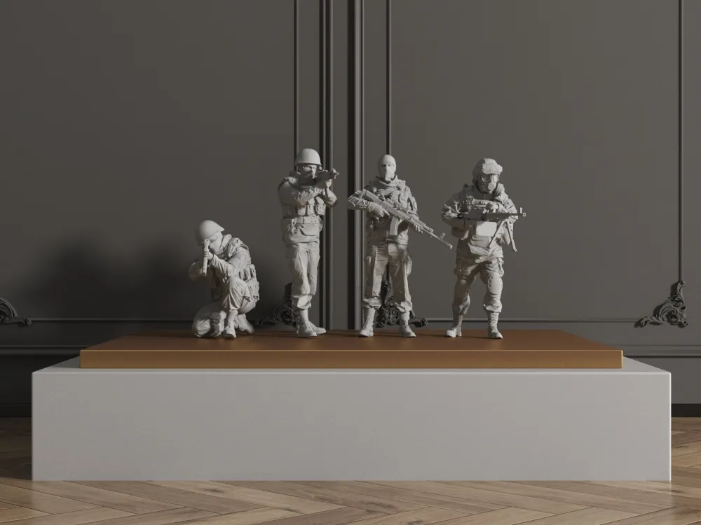 Assembled crouching soldier figure by 天天向上 MakerWorld: Download Free 3D ...