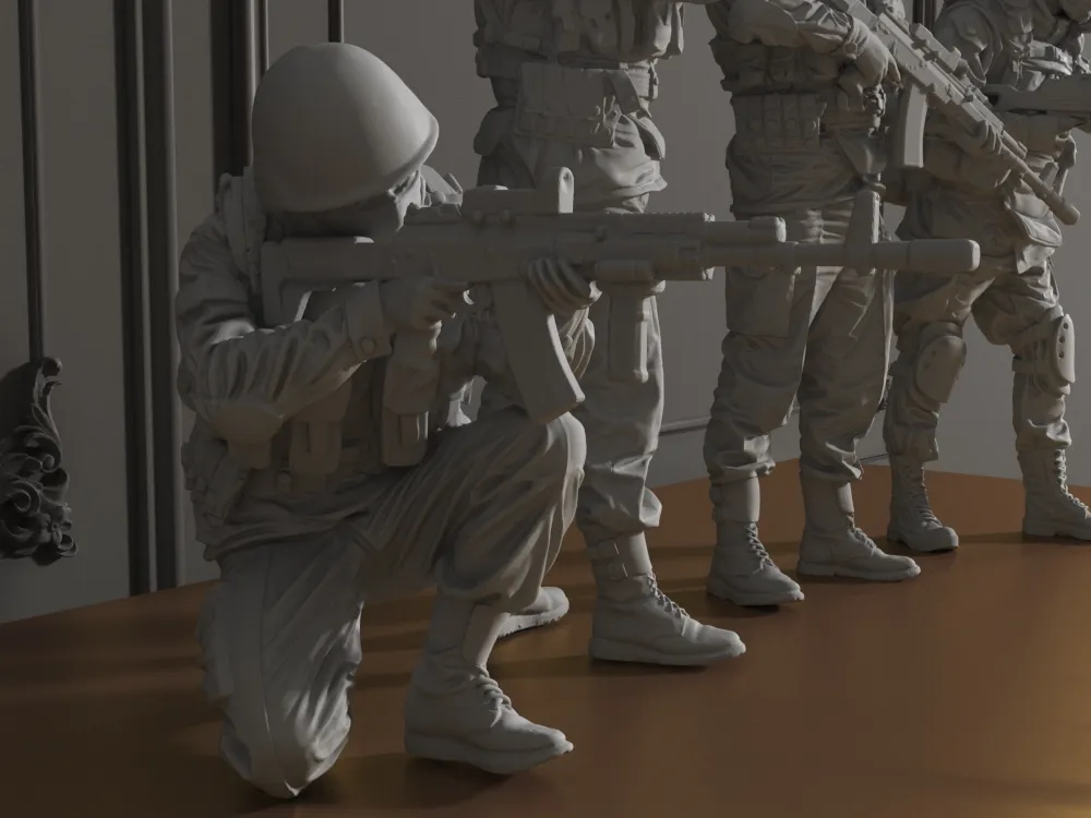 Assembled crouching soldier figure by 天天向上 MakerWorld: Download Free 3D ...