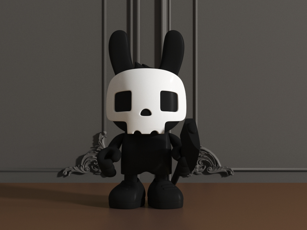 Rabbit figurine with a skull mask by 天天向上 - MakerWorld