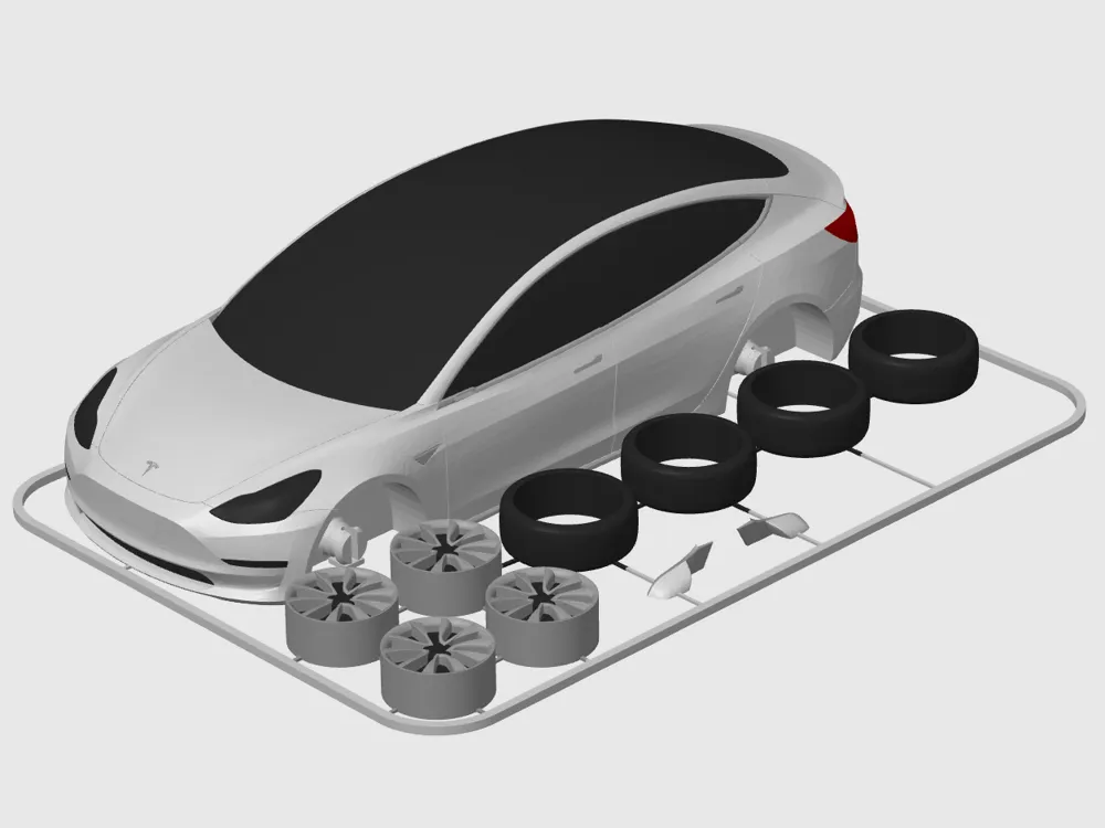 Tesla Model 3 Kit Card (1:24 scale) - Free 3D Print Model - MakerWorld