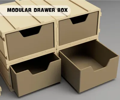 Caja de materiales modular, caja modular, impresa en 3D - Modelo de ...