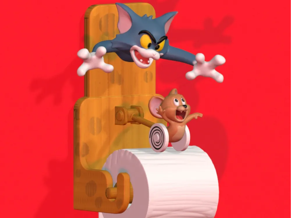Tischtuchspender, Toilettenpapierhalter, Tom und Jerry, einfache ...