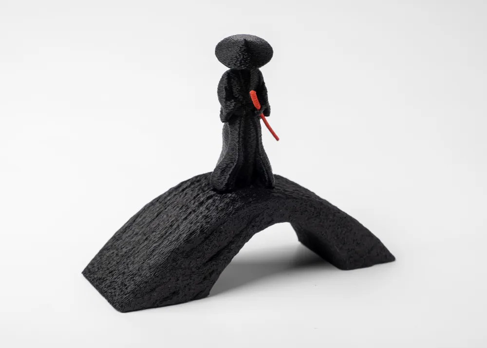Minimalist Samurai on Bridge 3D Sculpture - Free 3D Print Model ...
