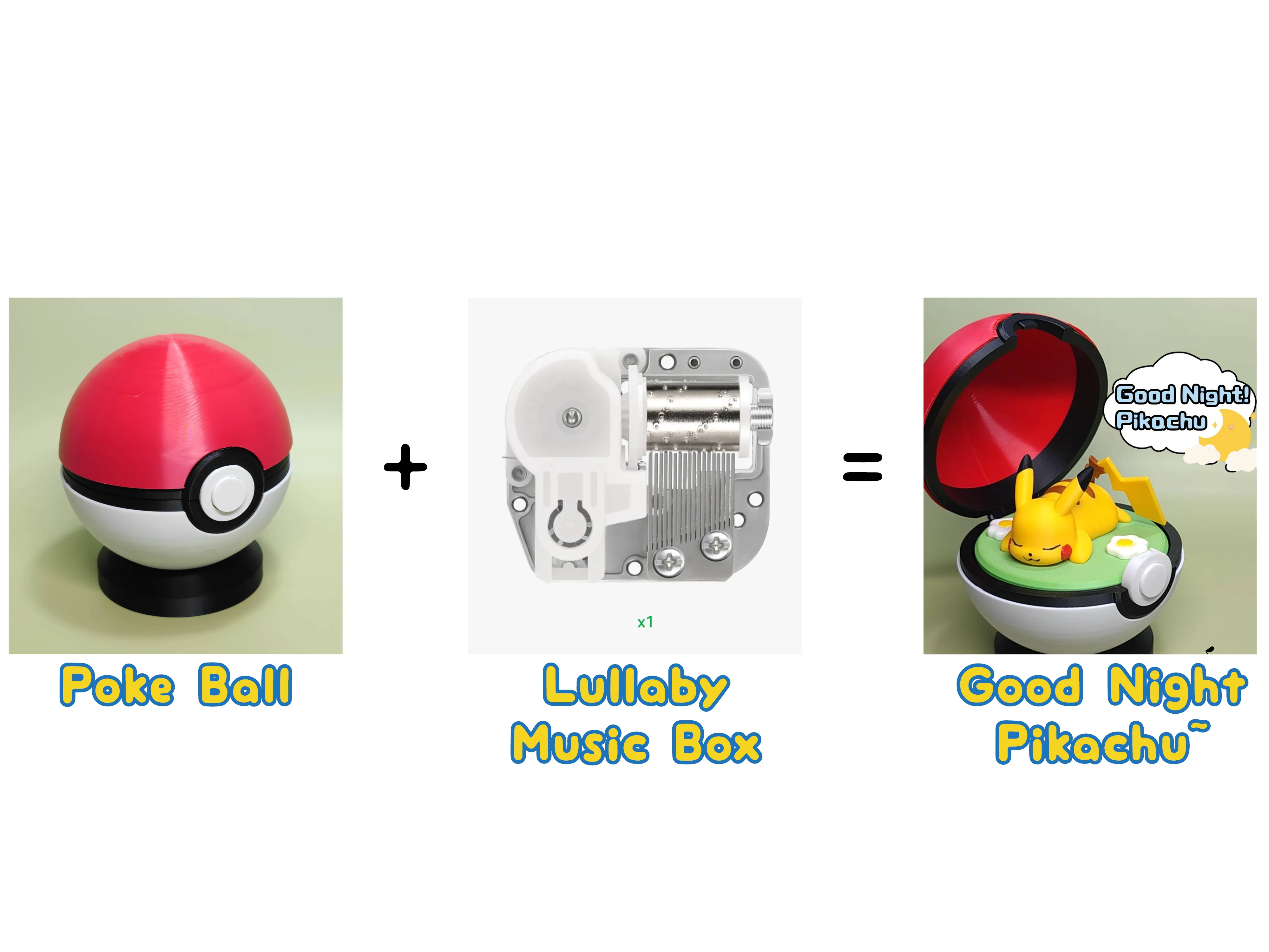 Good night Pikachu~ Poké Ball Music Box by 洞洞脑子研造社 MakerWorld: Download ...