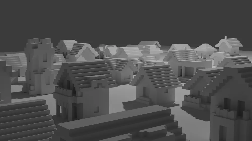 Minecraft Plains Village - Free 3D Print Model - MakerWorld