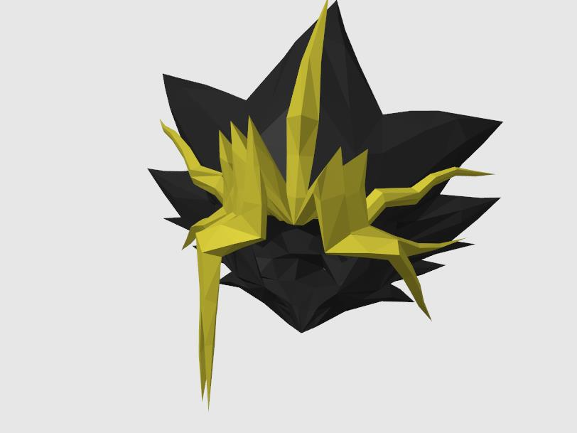 Yu-Gi-Oh! Yugi Muto Cosplay 3D Printed Wig (Unseparated Model Version ...