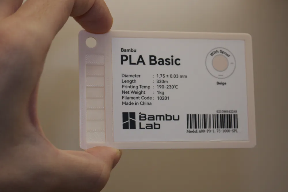 Filament Swatch Card Original Label from Filament Packaging Box by ...