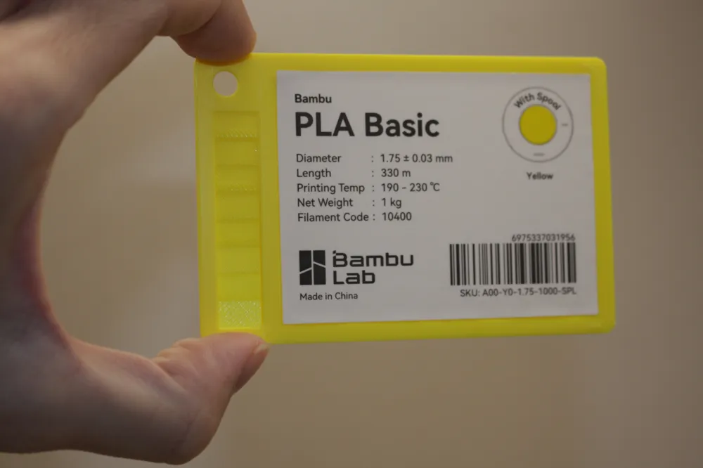 Filament Swatch Card Original Label from Filament Packaging Box by ...