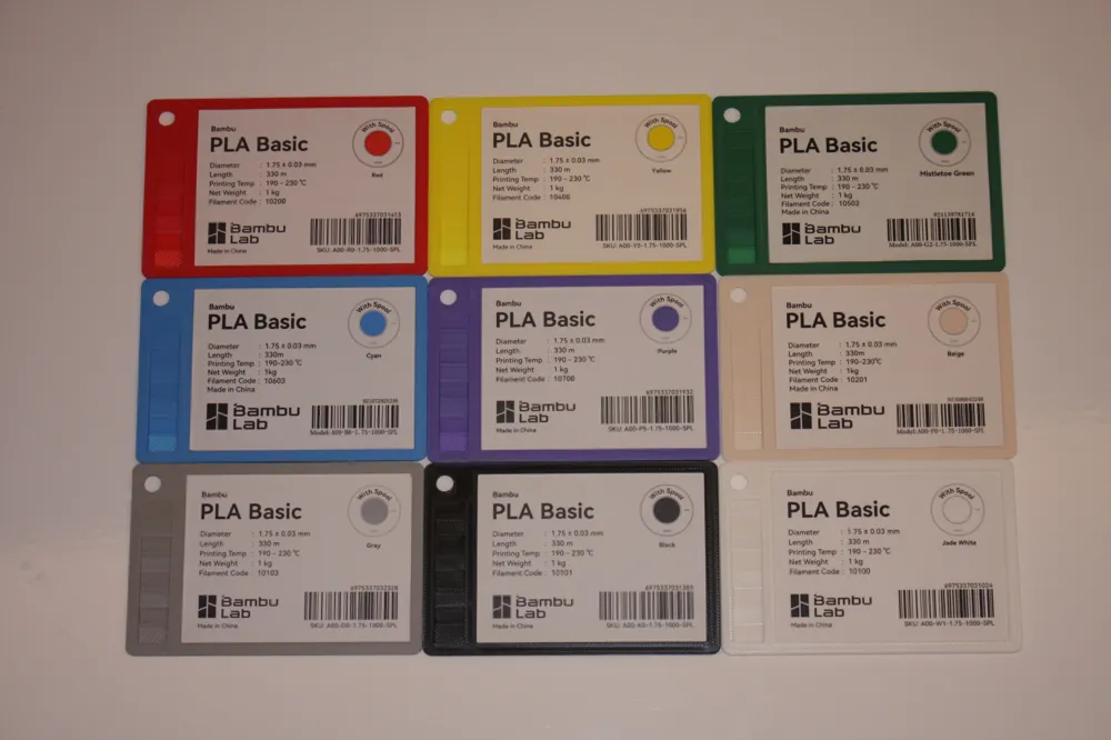 Filament Swatch Card Original Label from Filament Packaging Box by ...