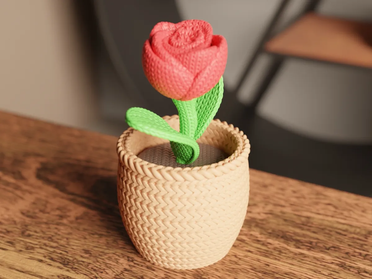 3D Crochet Rose – An Adorable Faux Floral Sculpture by LaBotanique3D ...