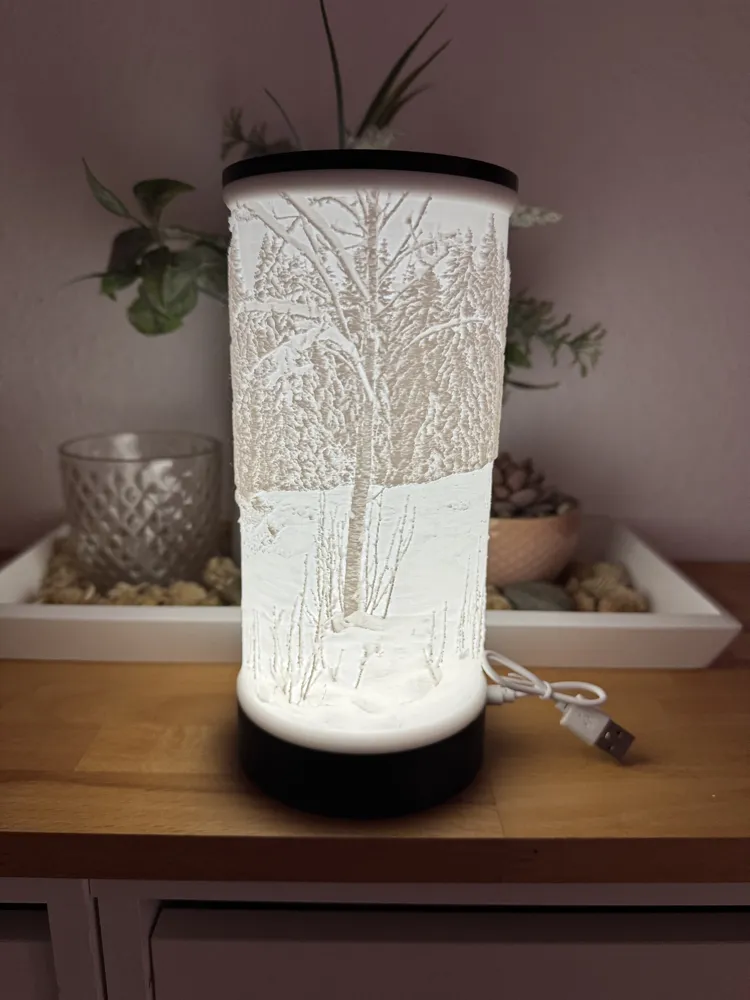 Enclosure for Lithophane Cylinder for Battery Lamp - Free 3D Print ...