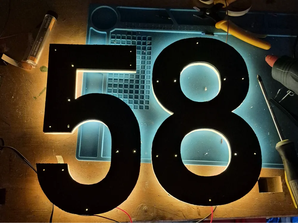 LED House Numbers 0-9 - V2 (19cm, 24cm, and 29cm) by RonJak Design ...