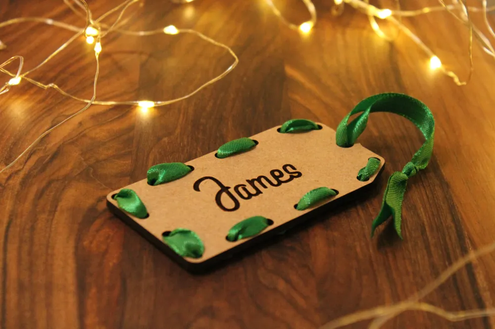 Christmas Tree Name Tag Ornament By Foxwood by FoxwoodMakerWorld ...