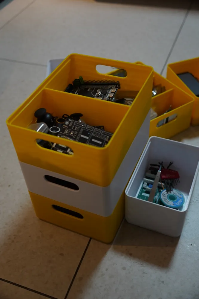 Stackable Desktop Organizer Bins by White. MakerWorld: Download Free 3D ...