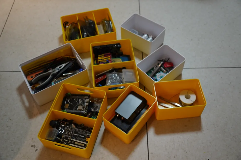 Stackable Desktop Organizer Bins by White. MakerWorld: Download Free 3D ...