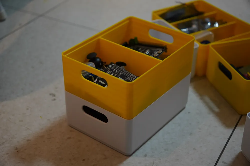 Stackable Desktop Organizer Bins by White. MakerWorld: Download Free 3D ...
