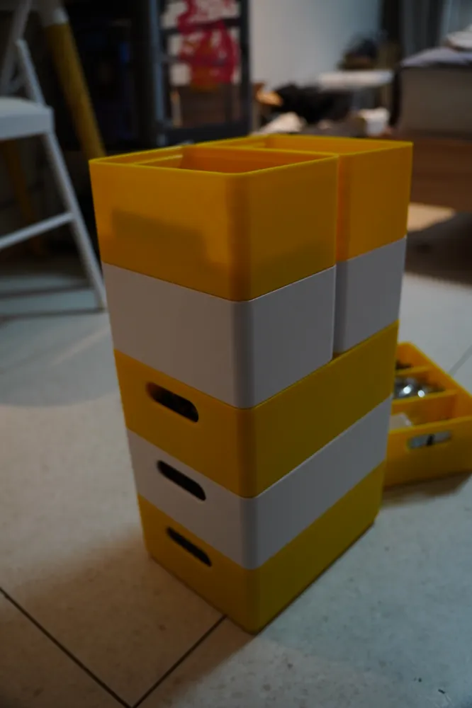 Stackable Desktop Organizer Bins by White. MakerWorld: Download Free 3D ...
