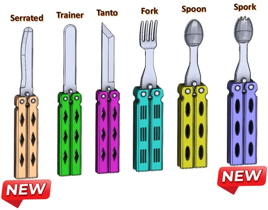 Butterfly/Balisong Collection-Print in Place! - Free 3D Print Model ...