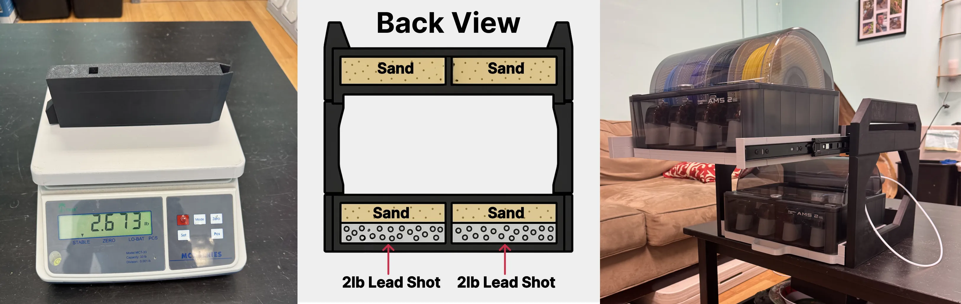 AMS 2 Pro Trays For Dual AMS Sliding Rack by Print3DZ MakerWorld ...