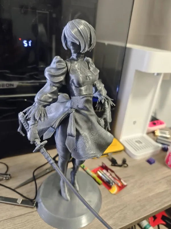 Nier Automata 2B Figurine 3D Printer Performance Test Model by user ...