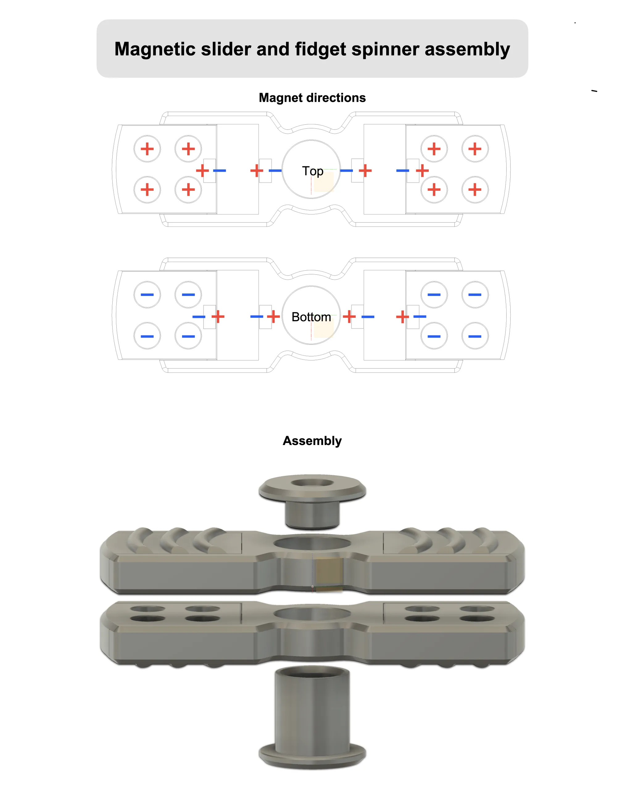 Magnetic slider and fidget spinner 2 in 1 - Free 3D Print Model ...
