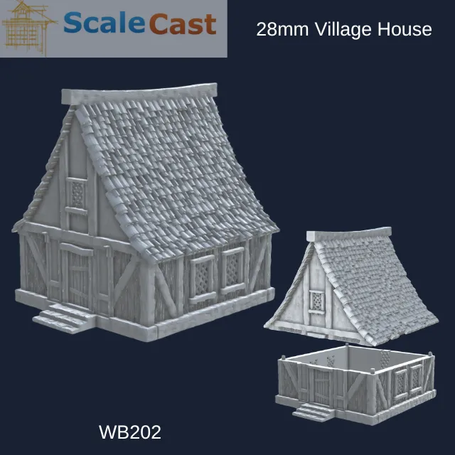 28mm Wargame - Wereburg Village House WB202 - Free 3D Print Model ...