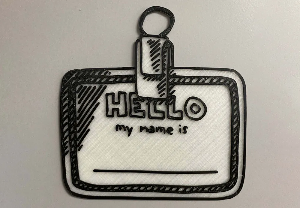 Hand drawn nametag by Digitzia_novaxe MakerWorld: Download Free 3D Models
