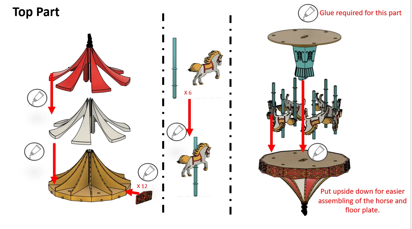 Automatic Carousel with Music Box Kit K014 by Ellipse MakerWorld ...