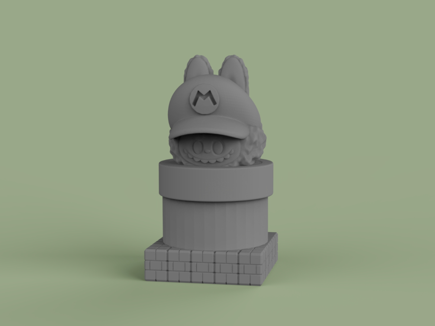 Plumber Mario Labubu/labubu by ChocoboMakerWorld: Download Free 3D Models