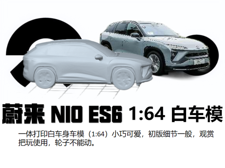 NIO ES6 car model, 1:64 scale, small and cute, with supports, weighs ...