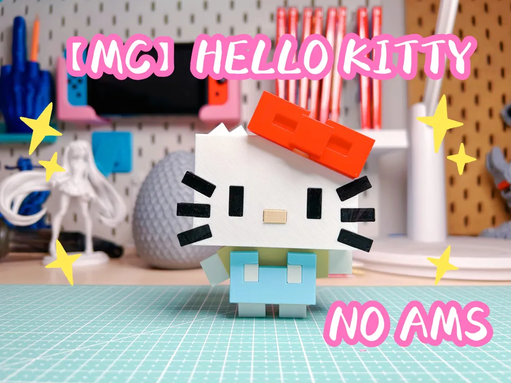 My World Minecraft KITTY cat HELLO KITTY by usagi MakerWorld: Download Free 3D Models