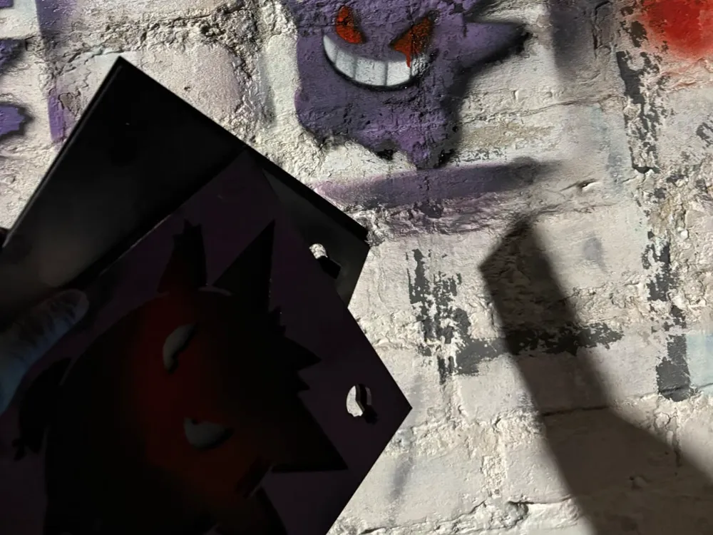 Pokemon Gengar graffiti stencil by Floras - MakerWorld