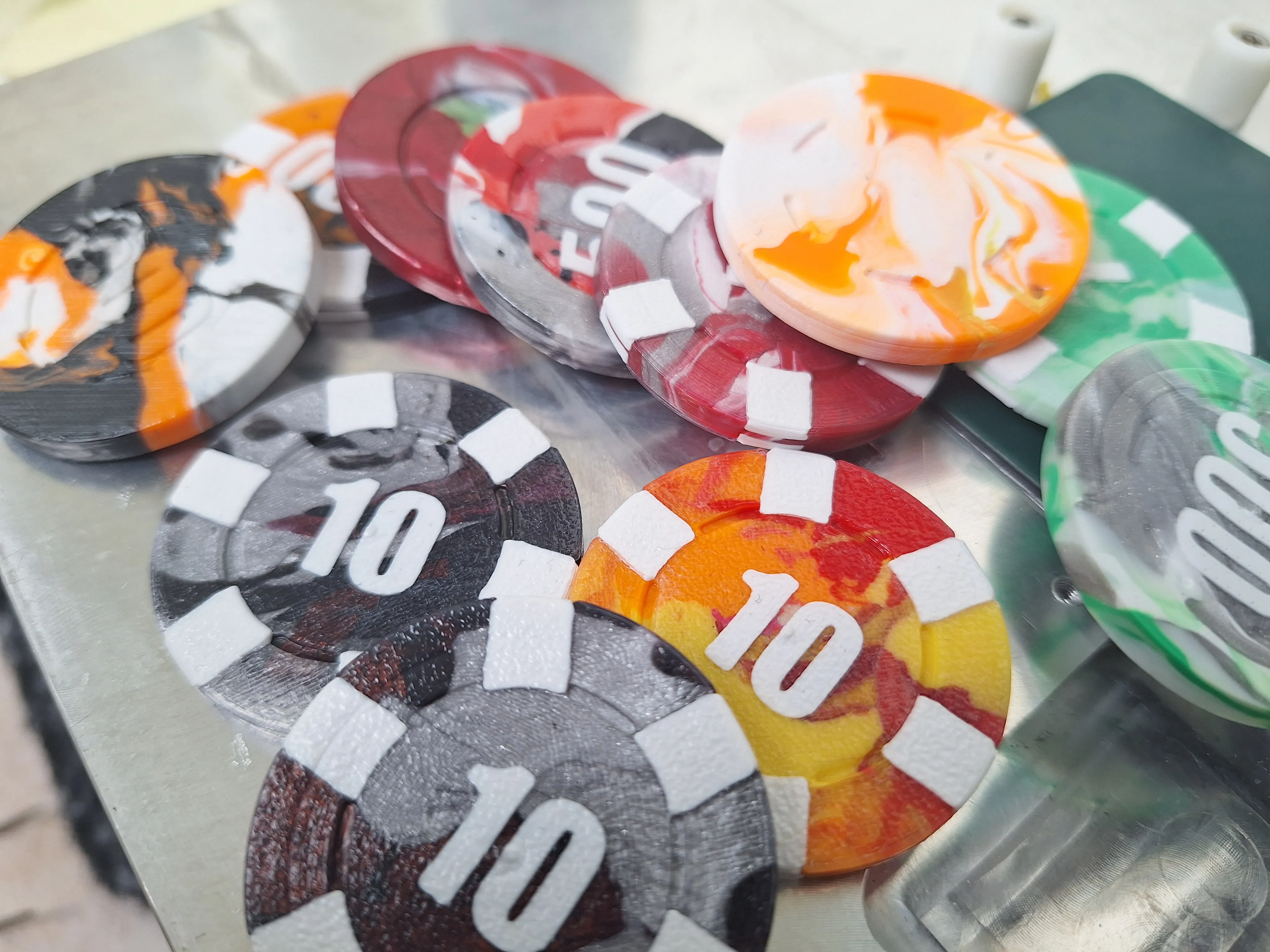 Poker Chip Mold from Poop-One mold for all values - Free 3D Print Model ...