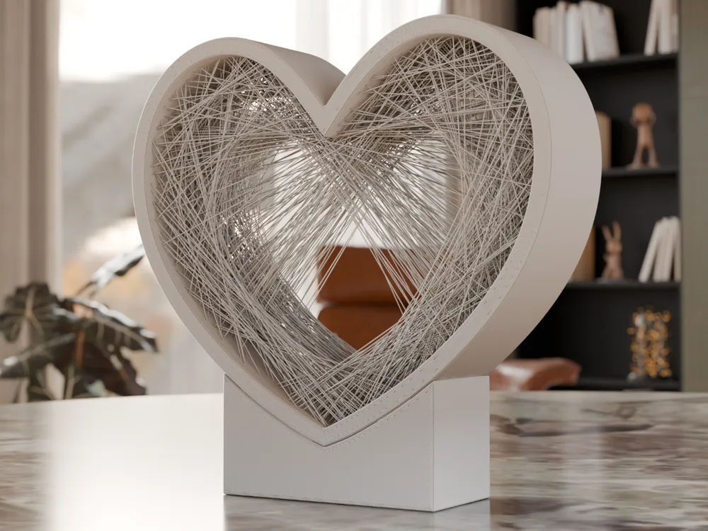 String Art 3D Heart - Free 3D Print Model - MakerWorld