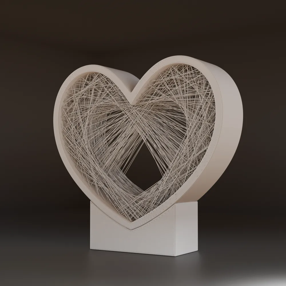 String Art 3D Heart - Free 3D Print Model - MakerWorld