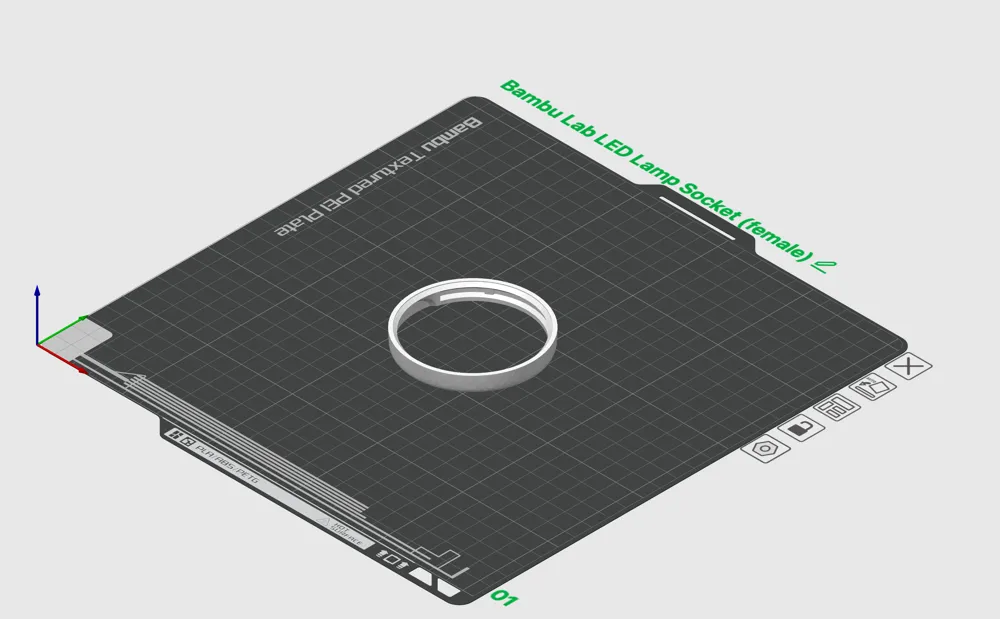 Bambu Lab LED Lamp Socket (female) Remixed by MajesticSanta.com ...