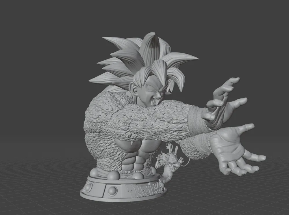Goku SSJ4 & Shenron Custom Dragon Ball Bust - Free 3D Print Model ...