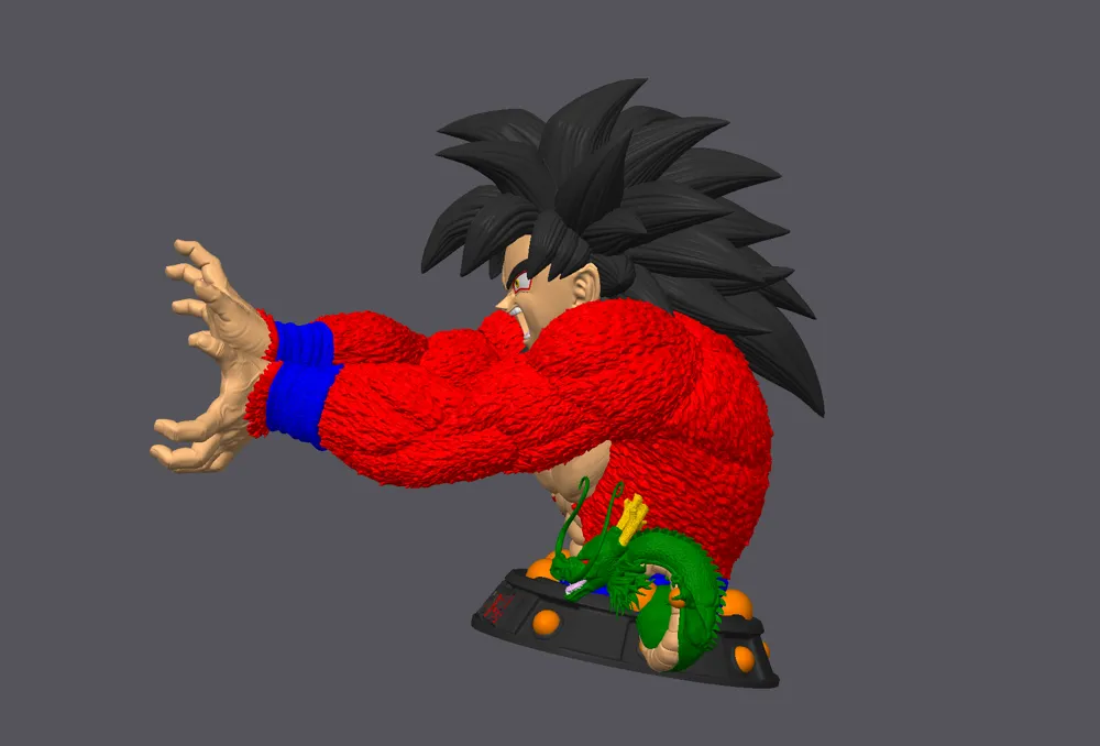 Goku SSJ4 & Shenron Custom Dragon Ball Bust - Free 3D Print Model ...