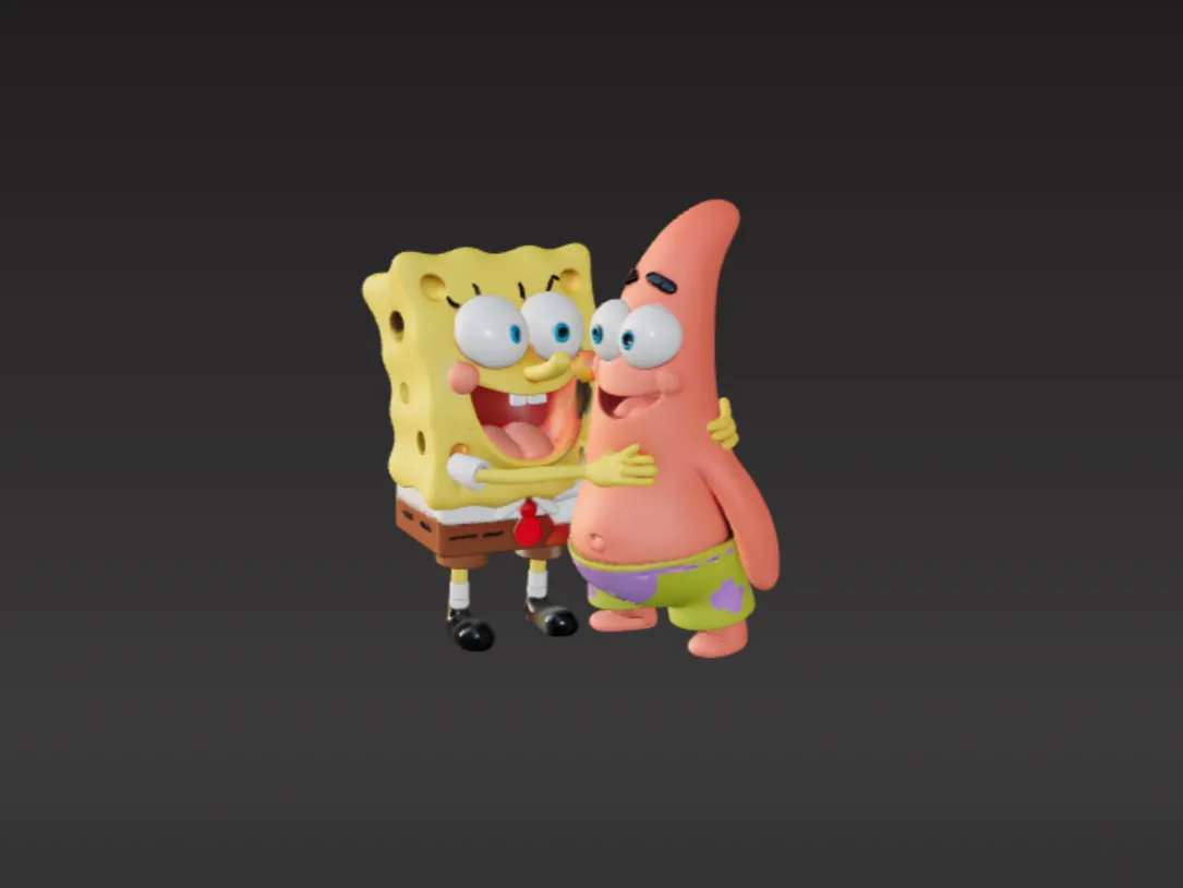 Bob l'éponge et Patrick Étoile dans une impression 3D unique - Modèle d ...