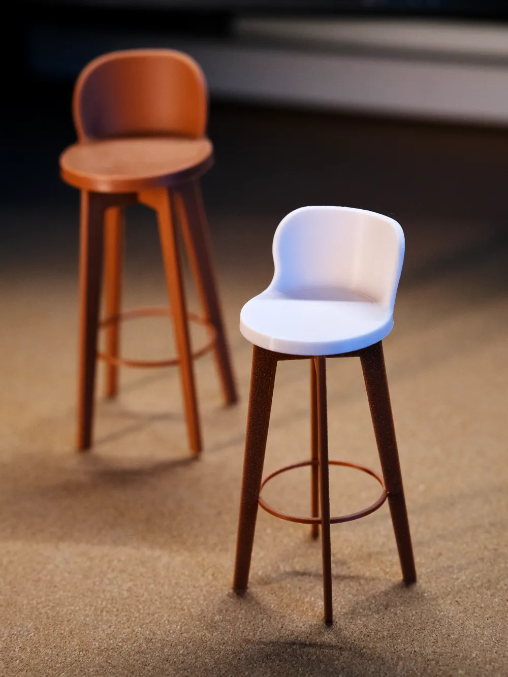 1:12 Scale Bar Stool for Dolls (Pairs Well with Adjustable Bar Counter ...
