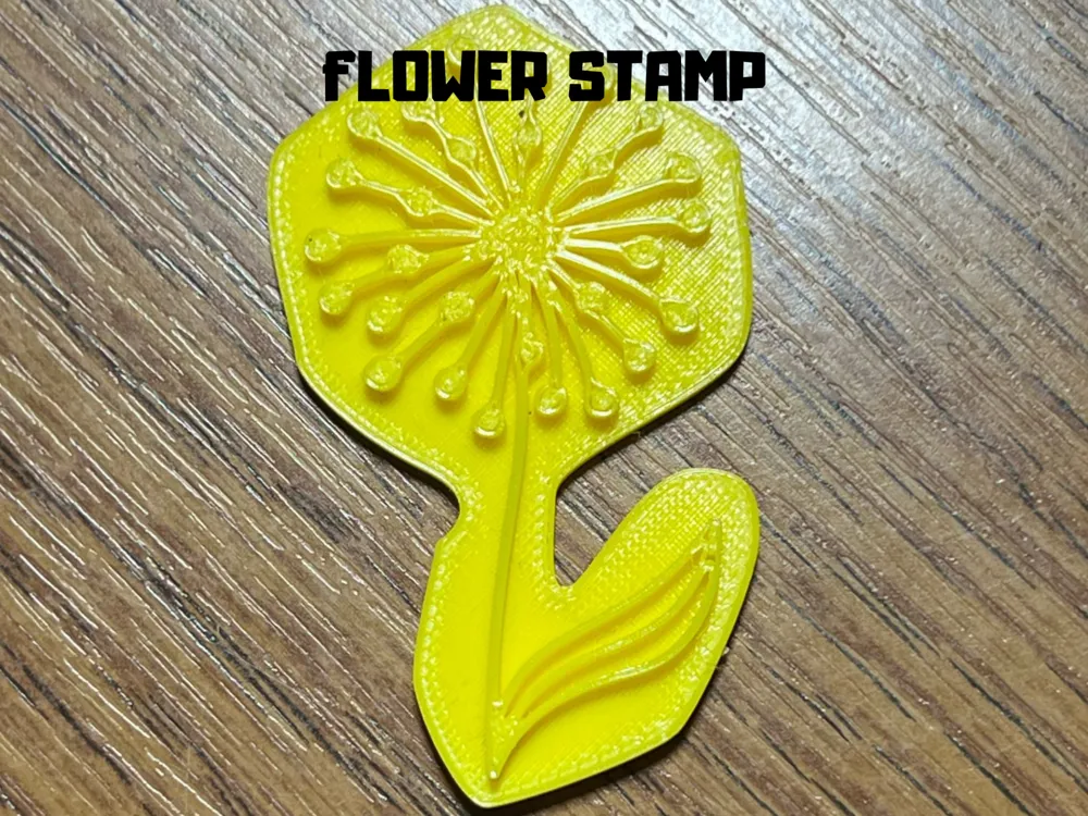 Flower stamp design by POTEMATEMakerWorld: Download Free 3D Models